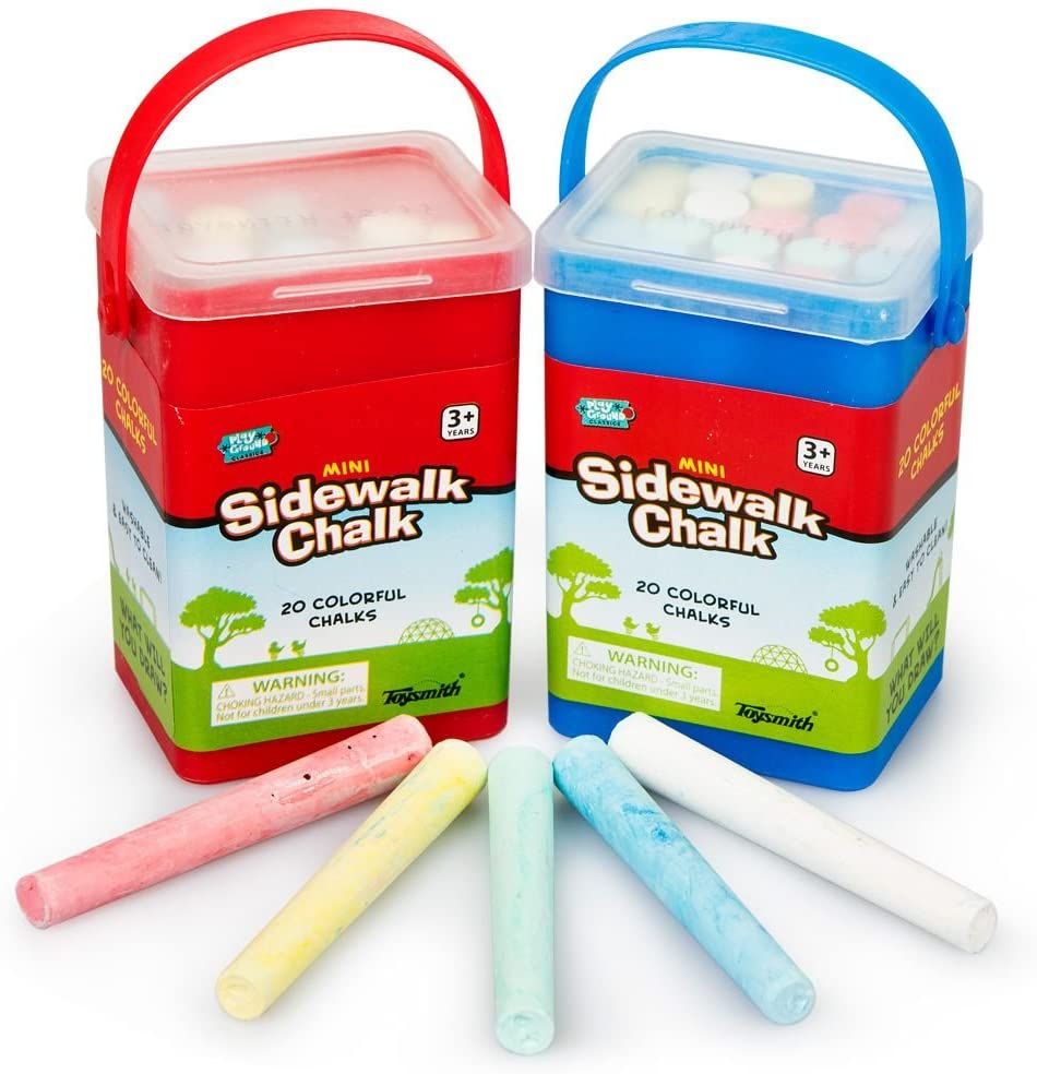 Mini Sidewalk Chalk 20 pcs. (Bucket Colors Vary) - Toys & Co.