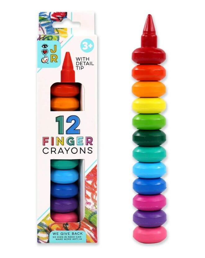 Finger Crayons 12Ct - Toys & Co. - Bright Stripes