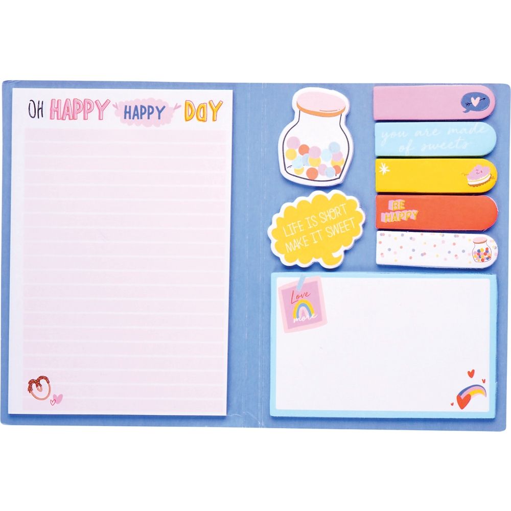 Side Notes Sticky Tab Note Set Happy Day - Toys & Co.