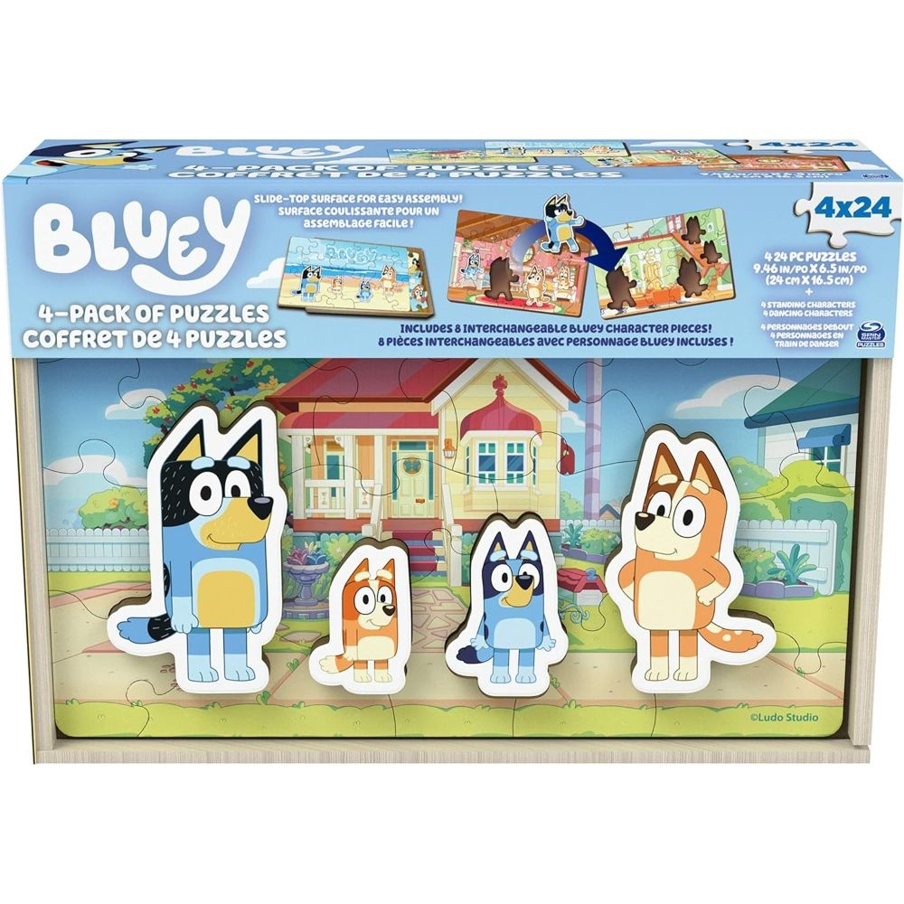 Bluey Wooden Puzzles 4 Pack - Toys & Co.