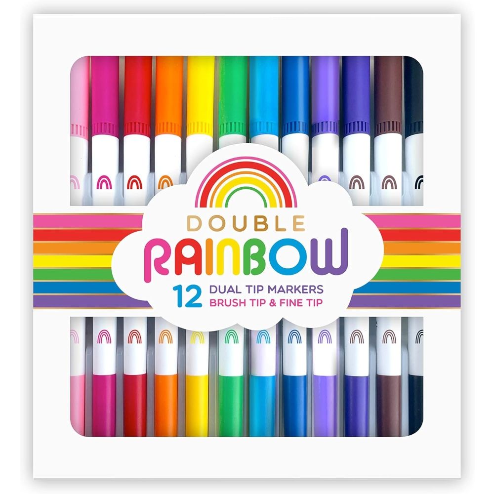 Double Rainbow Dual Tip Marker 12 Pack - Toys & Co.