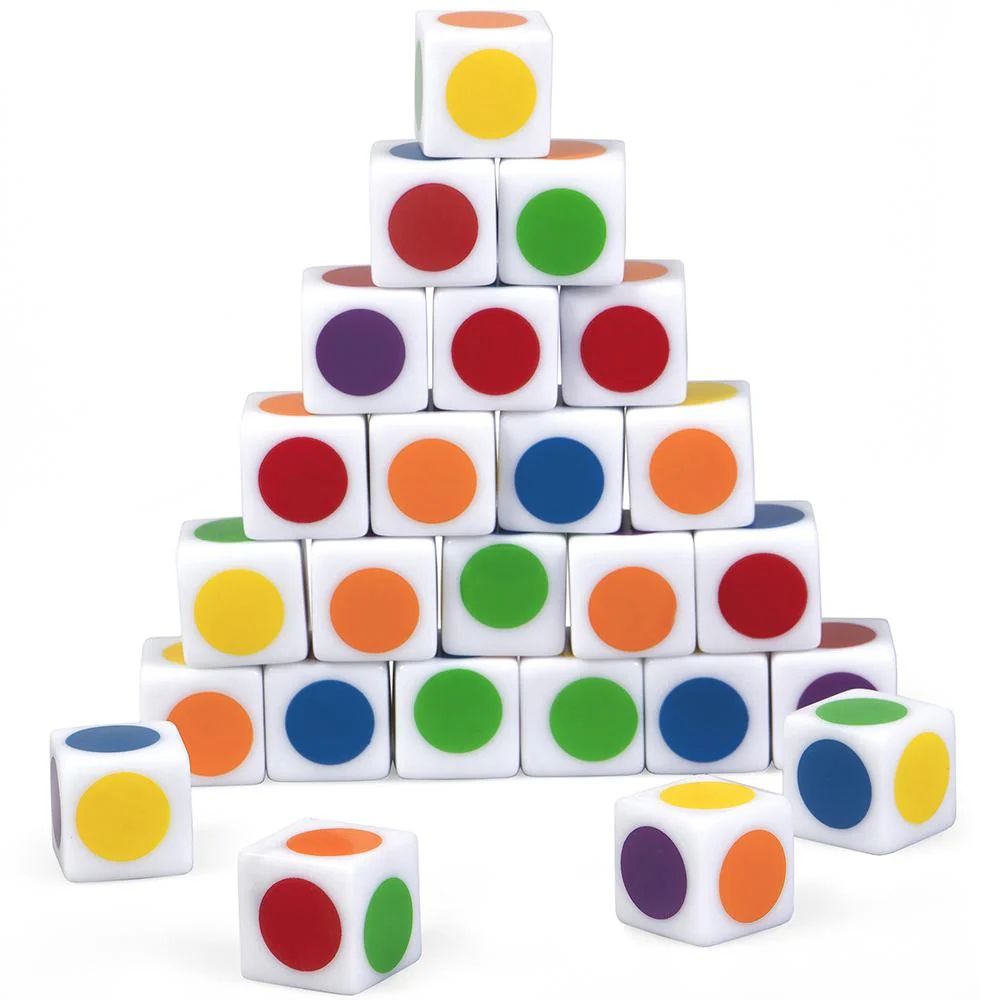 Color Dot Dice 25 Pack - Toys & Co.
