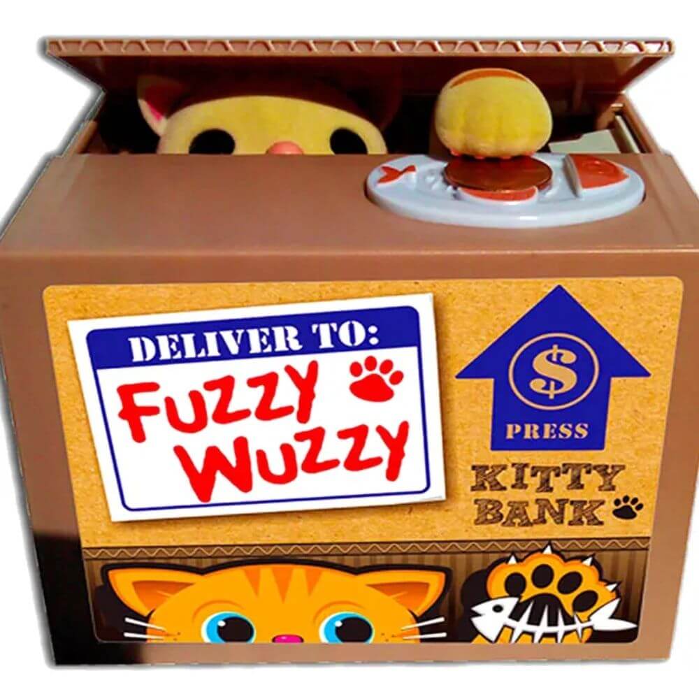 Fuzzy Wuzzy Kitty Bank - Toys & Co.